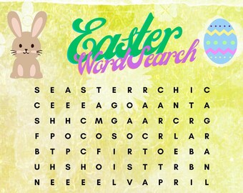 Easter Word Search Game Easter Game Printable Easter Activity for Kids ...