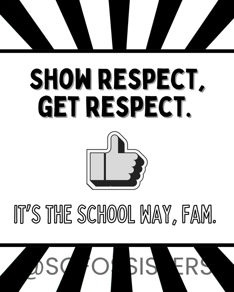 Black & White Classroom Poster Set - Etsy