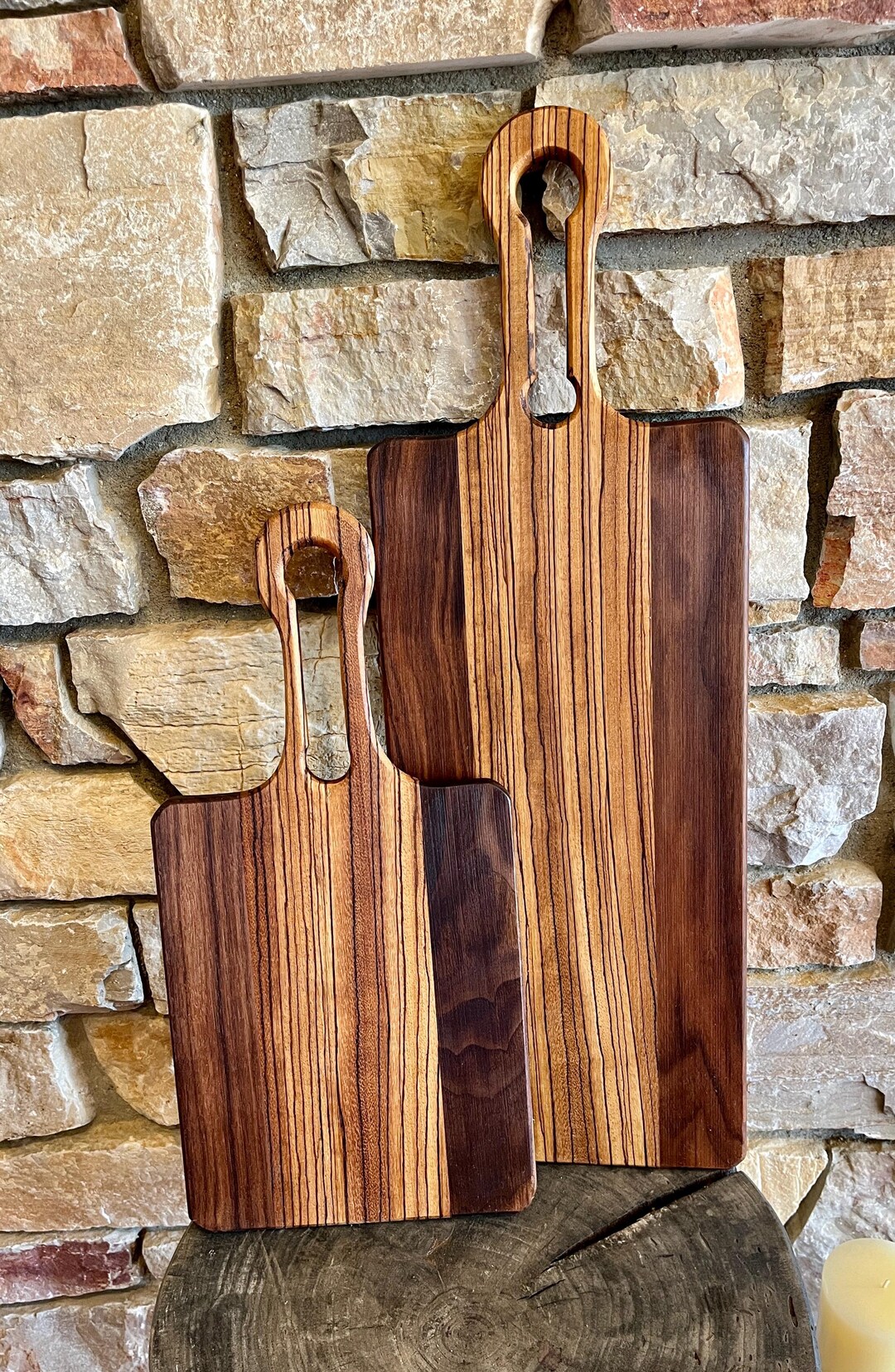 Black Walnut and Exotic Zebra Wood Cutting Board or Charcuterie Board ...
