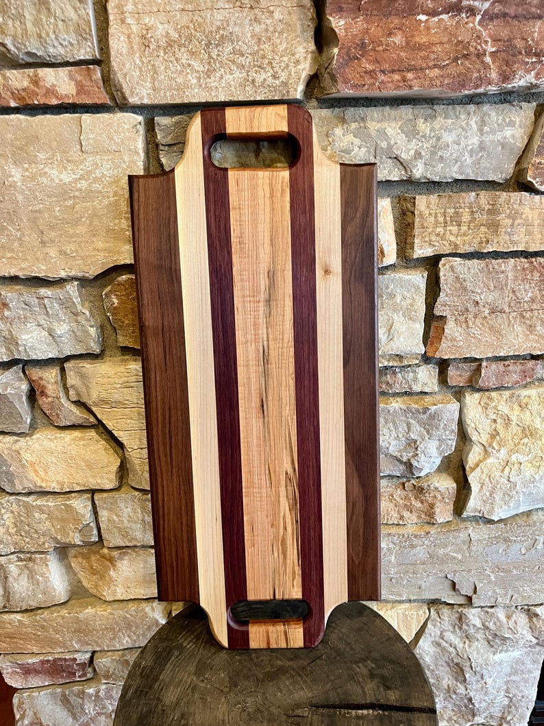 Charcuterie Board With Handles Made With Walnut, Maple and Exotic ...