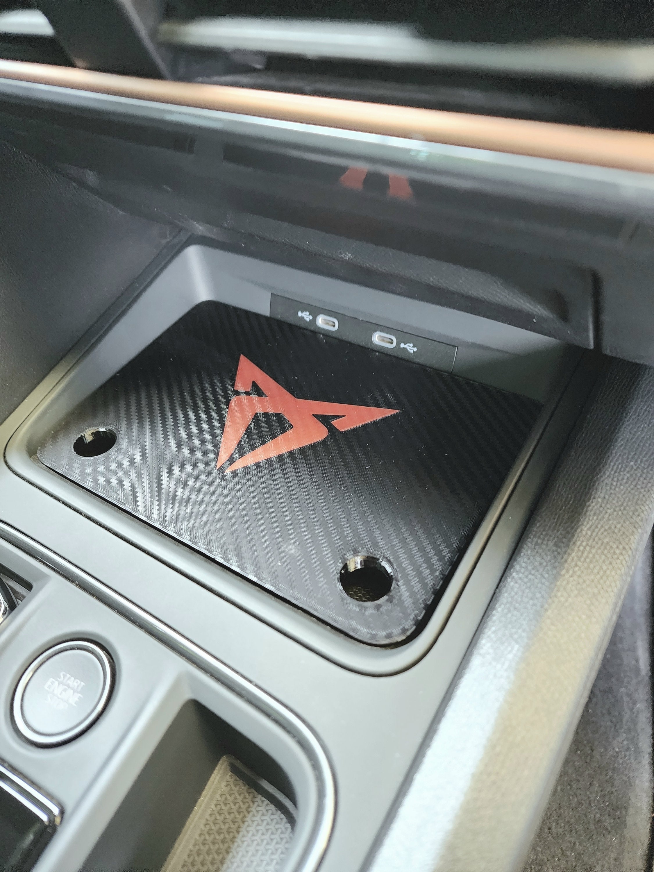 Cupra Formentor and Leon Cup Holder and Charging Compartment Cover Set ...