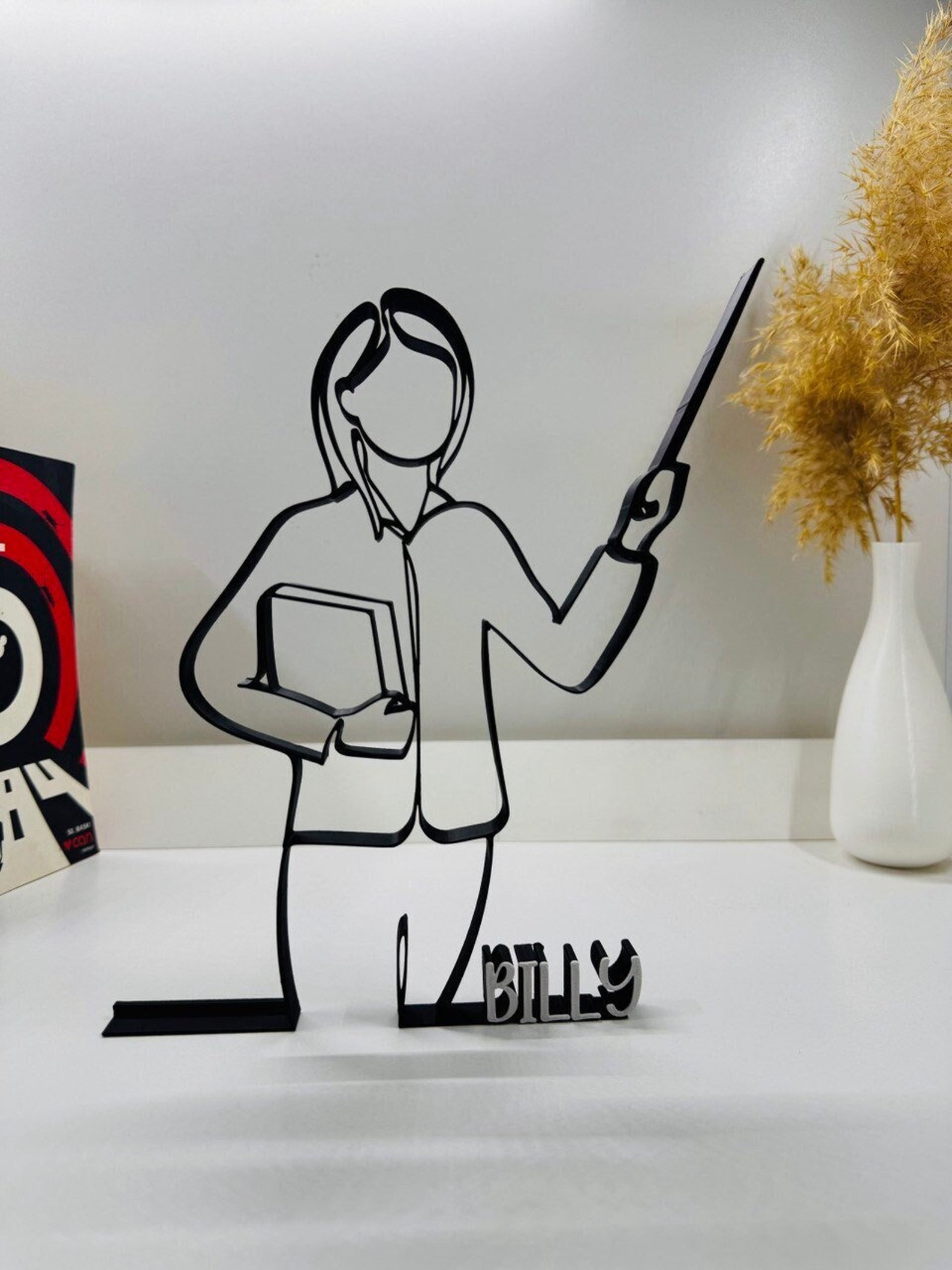 Line Art Teacher Home & Office Decor Teacher Gift Personalized Teacher ...