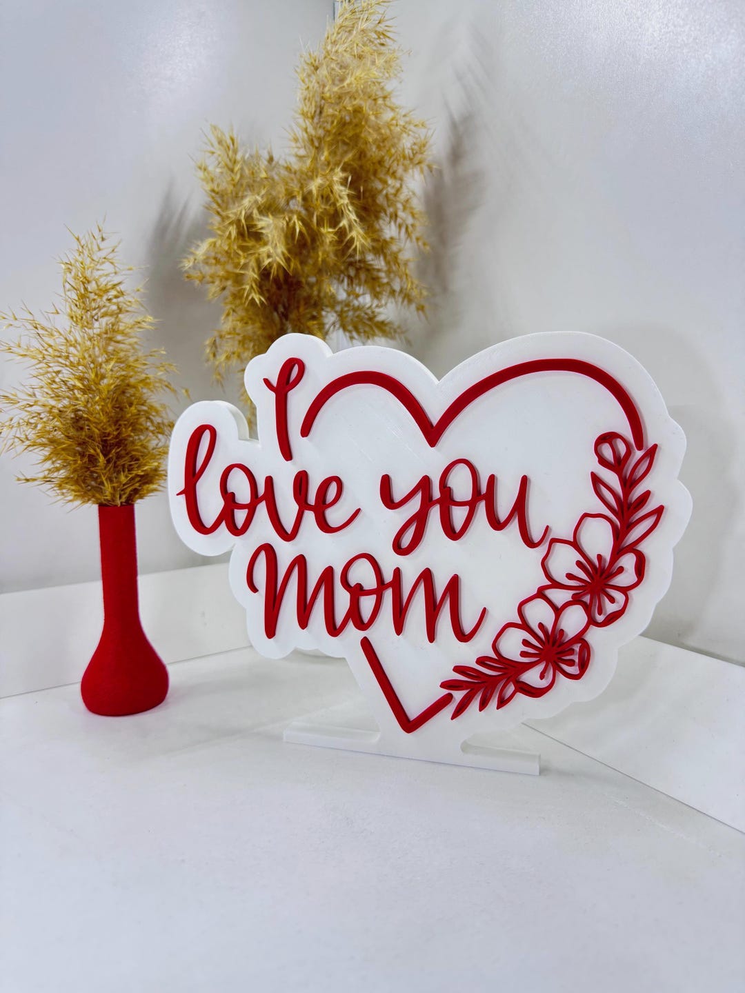 Handmade 3D Printed "i Love You Mom" Sign | Mother’s Day Gift ...