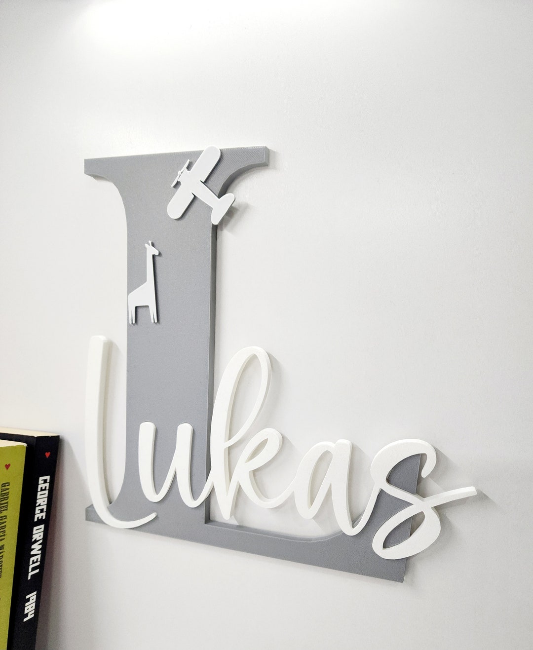 Personalized Room Sign With Background Letters | Baby Name | Door Sign ...
