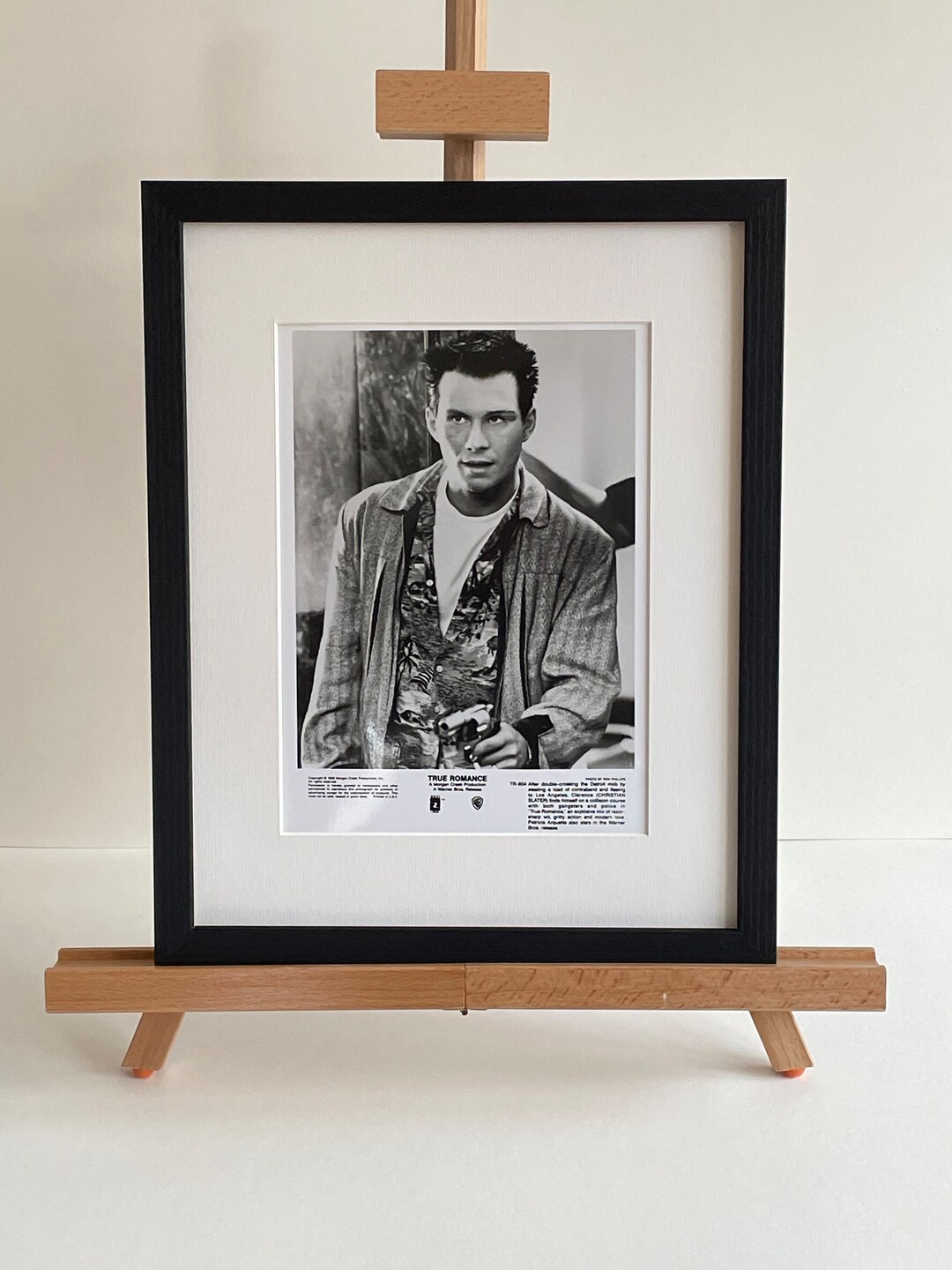 True Romance Christian Slater Original Framed 7x10in B&W 1993 Press ...