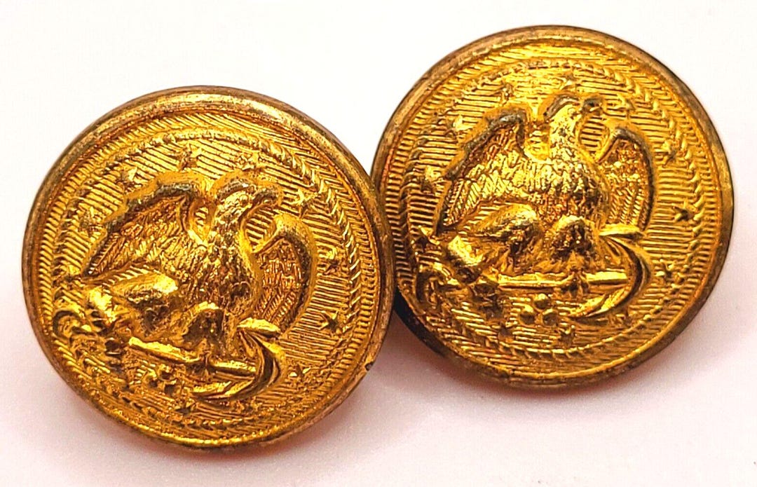 US Navy Uniform Buttons Left Facing Fluke in Front Lot of 2 Josh ...