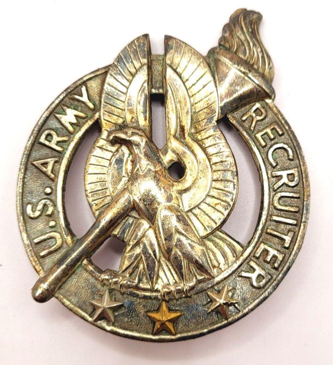 Militaria U.S. Army Recruiter Badge Pin Three Star Vintage - Etsy