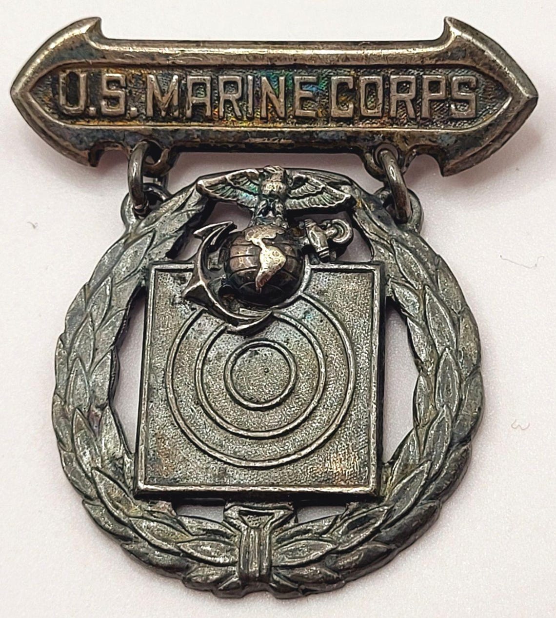 US Marine Corps USMC Sharpshooter Badge Sterling Silver 18g H & H - Etsy