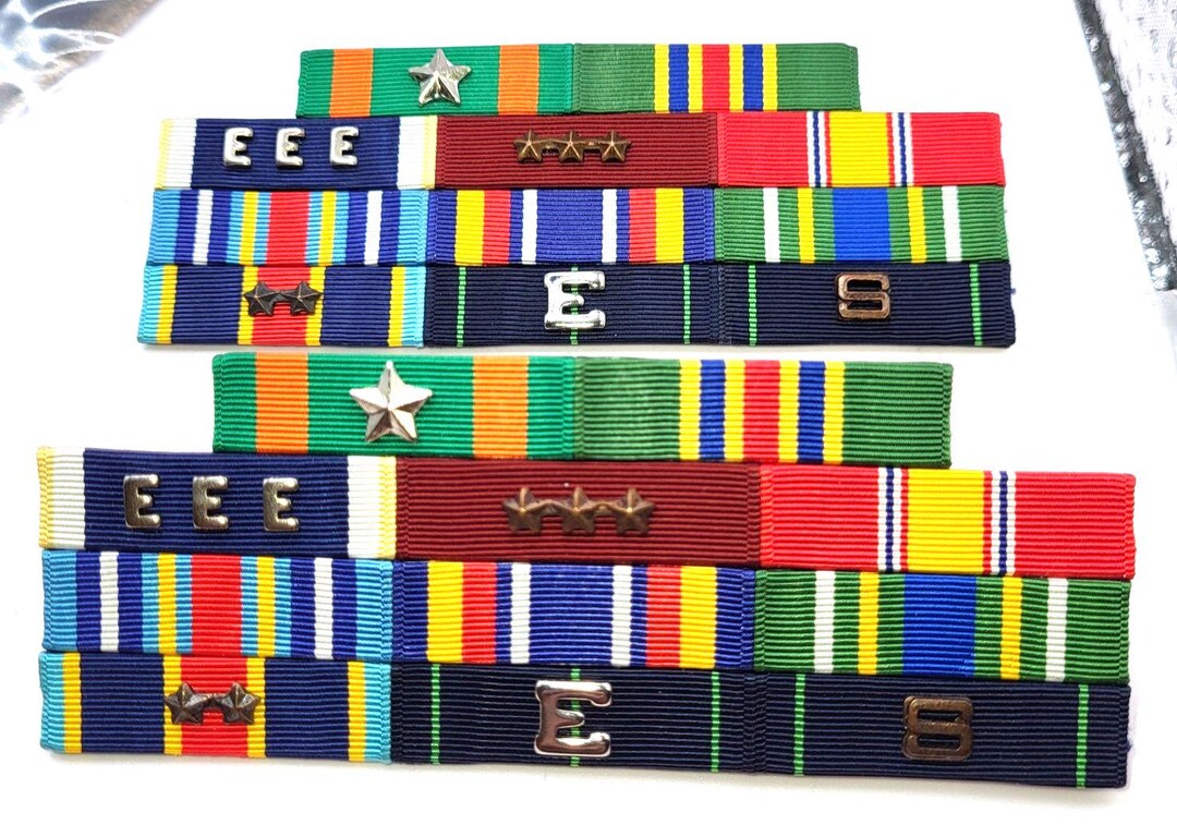 Military Ribbons With Decorations Bars Lot of 2 - Etsy