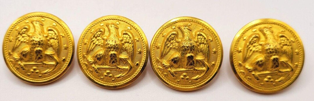 US Navy Uniform Button Right Facing Fluke Below Wing Militaria Lot of 4 ...