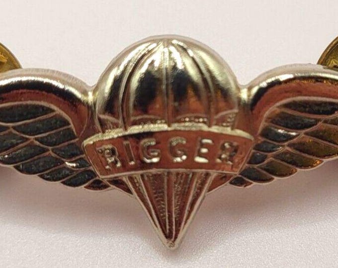 US Army Parachute Rigger Badge Pin Silver Tone Phillips Pub. P-66 ...