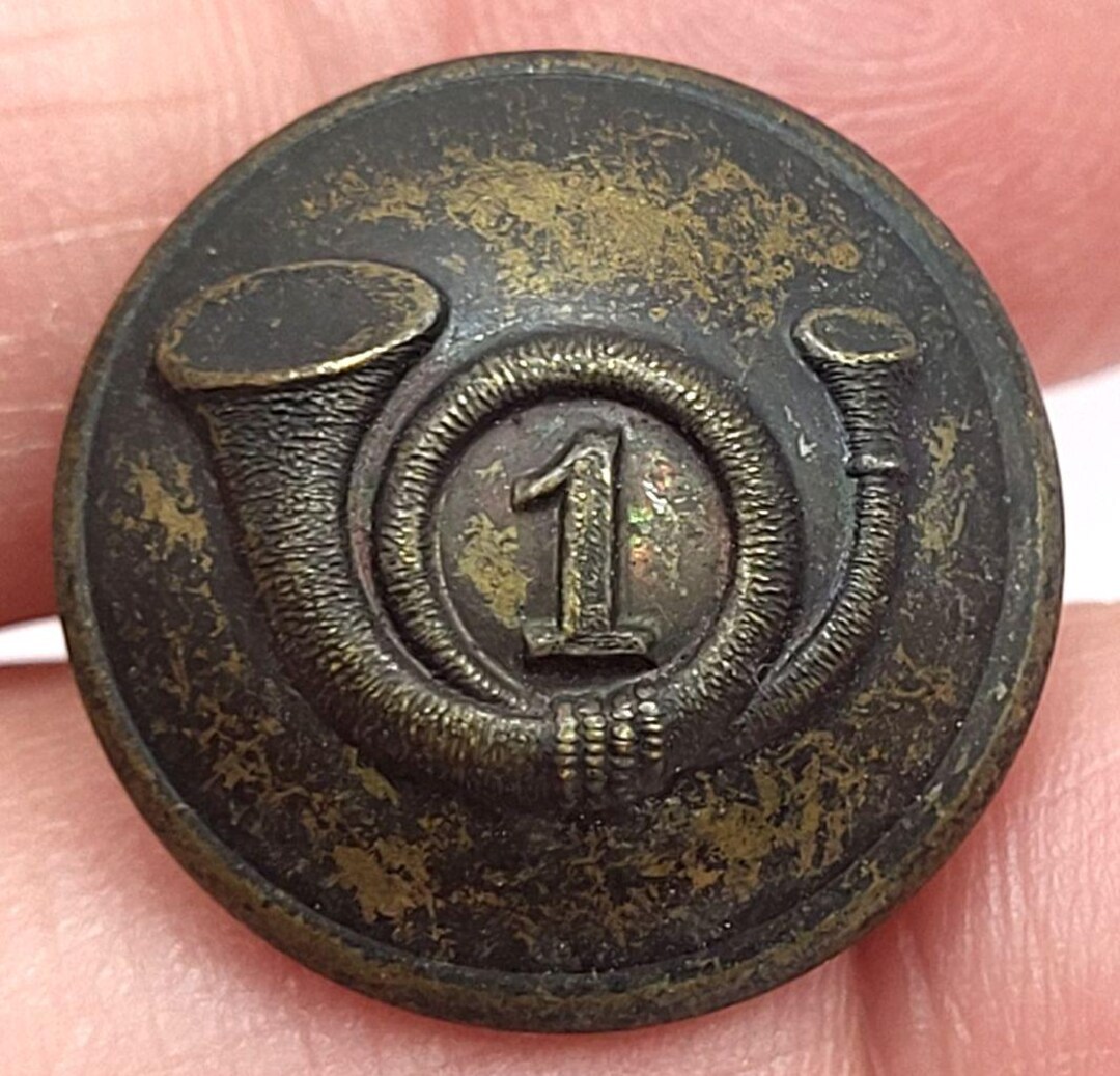 Infantry 1st Regiment Uniform Button Bugle Right Facing Antique No ...