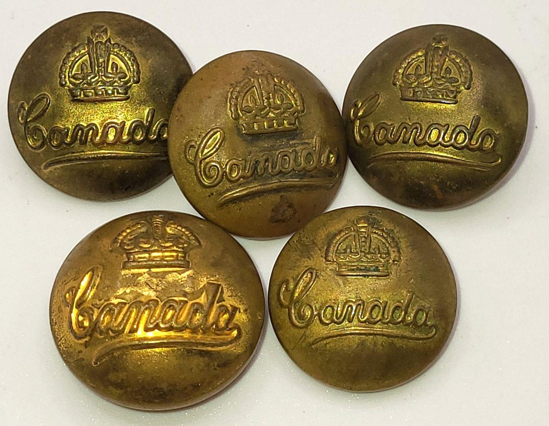 Vintage Brass Canadian Military Uniform Buttons Mixed Lot of 5 - Etsy