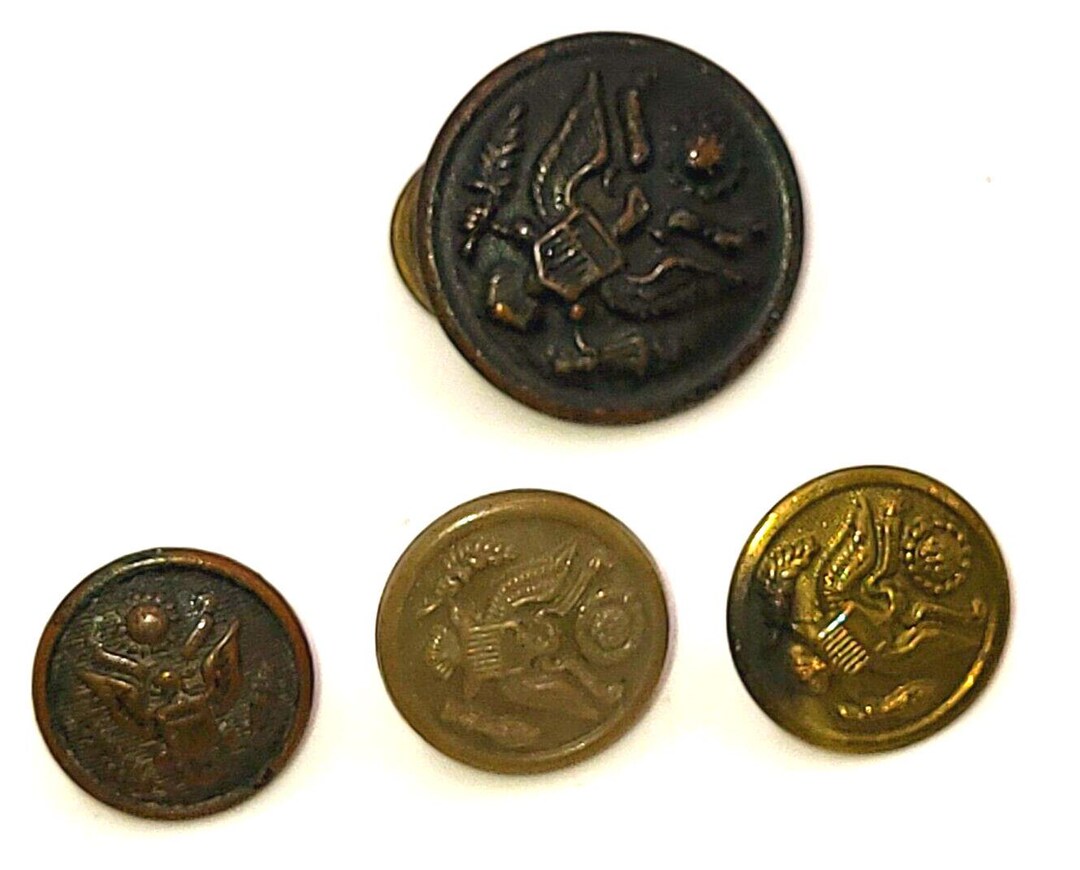 Militaria US Army Eagle Uniform Buttons Mixed Lot of 4 Metal and Non ...
