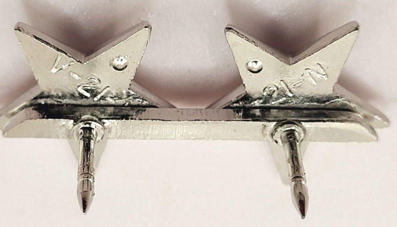 US Two Star Officer Rank Insignia Militaria Silver Tone V-21-N - Etsy