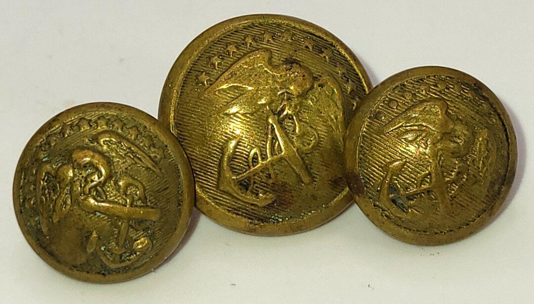 Antique Marine Uniform Buttons Horstmann Philadelphia Mixed Lot of 3 - Etsy