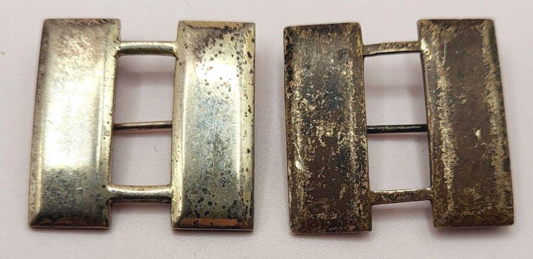 US Army Captain's Bars Rank Lot of 2 Militaria Silver Tone - Etsy