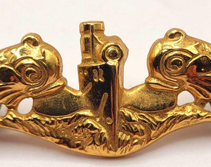 US Navy Submarine Officer's Dolphin Badge 1/20 10k Gold Fill H-24-N - Etsy