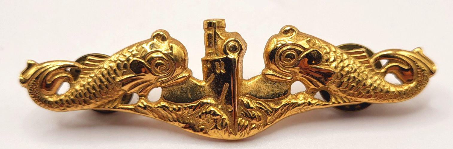 US Navy Submarine Officer's Dolphin Badge 1/20 10k Gold Fill H-24-N - Etsy