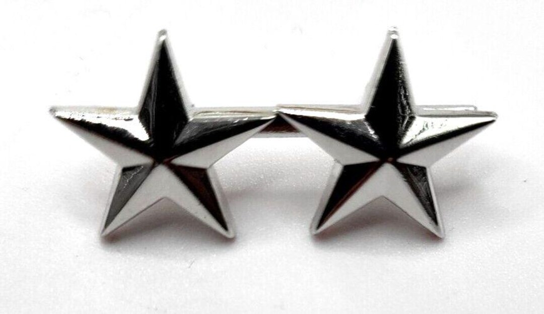 US Two Star Officer Rank Insignia Militaria Silver Tone V-21-N - Etsy