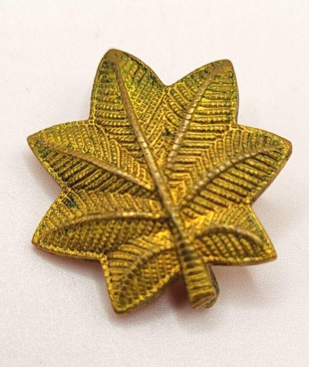 US Army Major Rank Insignia Pin Back Oak Leaf Gold Tone - Etsy