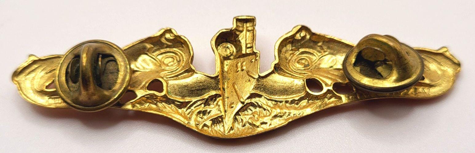 US Navy Submarine Officer's Dolphin Badge 1/20 10k Gold Fill H-24-N ...