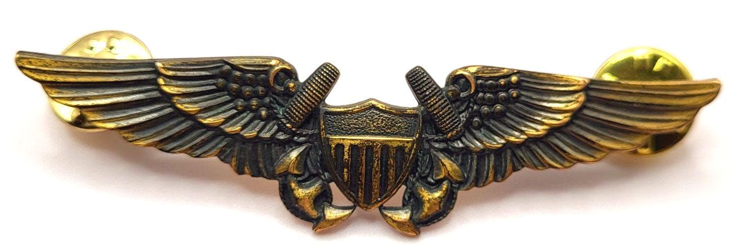 US Navy Flight Officers Badge Pin Militaria Clutch Back Unmarked ...