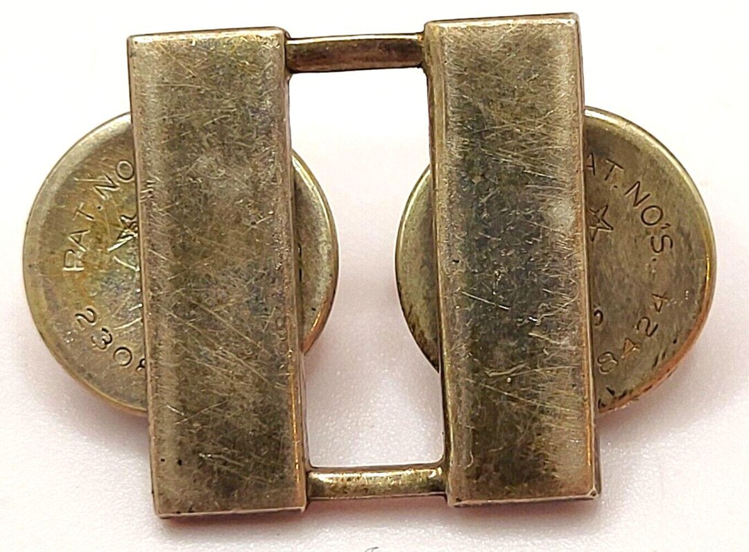 Militaria U.S. Captain's Bars Rank Insignia Sterling Silver Clutch Back ...