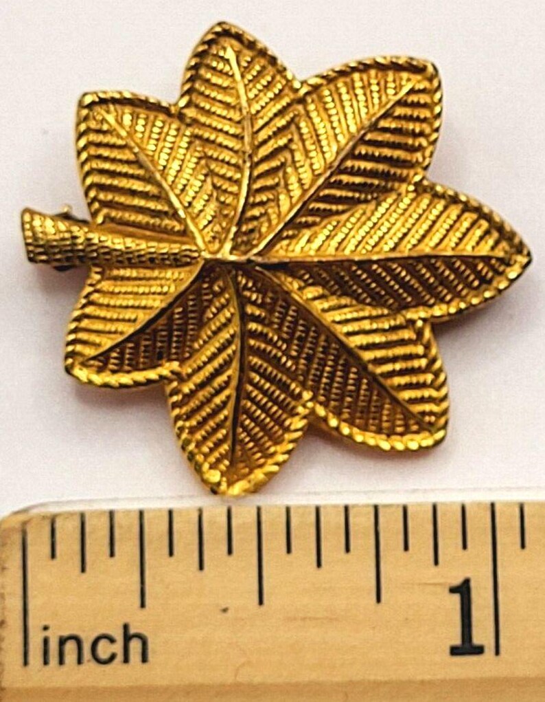 US Army Major Rank Insignia Pin Back Gold Tone Oak Leaf - Etsy