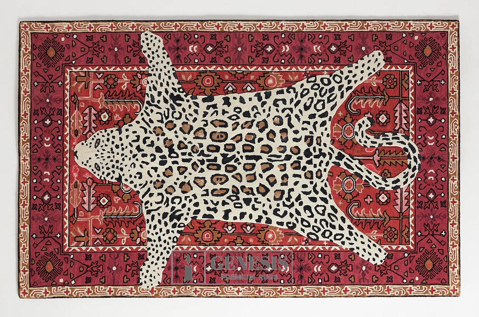 Octavia Lazy Leopard Rug 100% Wool Handmade Tuft Rug - Etsy