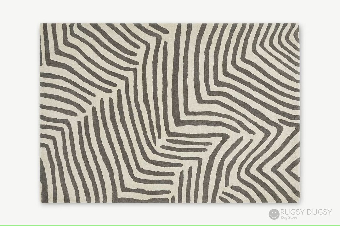 Larkin Modern Abstract Animal Print Rug 100% Wool Handtufted ...