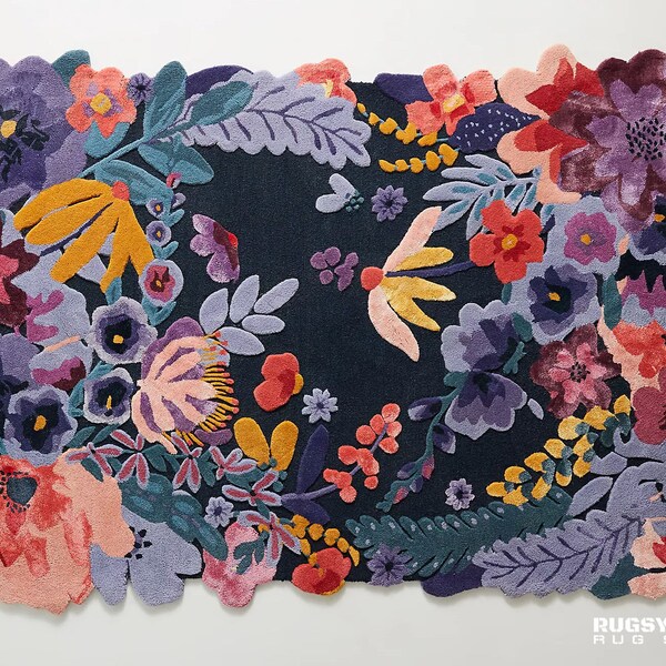 Floral Tufted Rug - Etsy