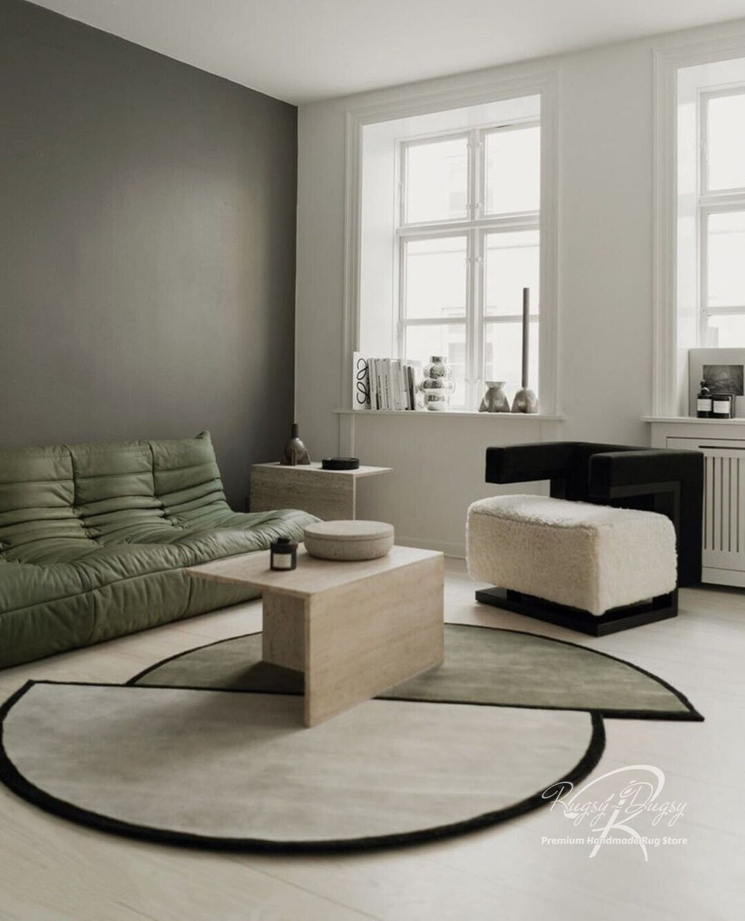 Half Moons Fab Rug Hand-tufted 100% Wool Area Rug for Interior ...