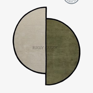 Half Moons Fab Rug Hand-tufted 100% Wool Area Rug for Interior ...