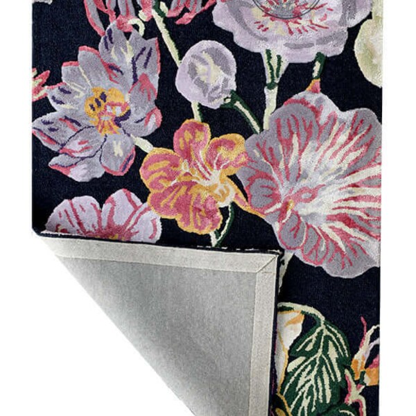 Black Floral Rugs - Etsy
