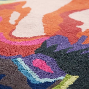 Brilliant Poppies Rug Lively and Vibrant 100% Wool Tufted Handmade Area ...