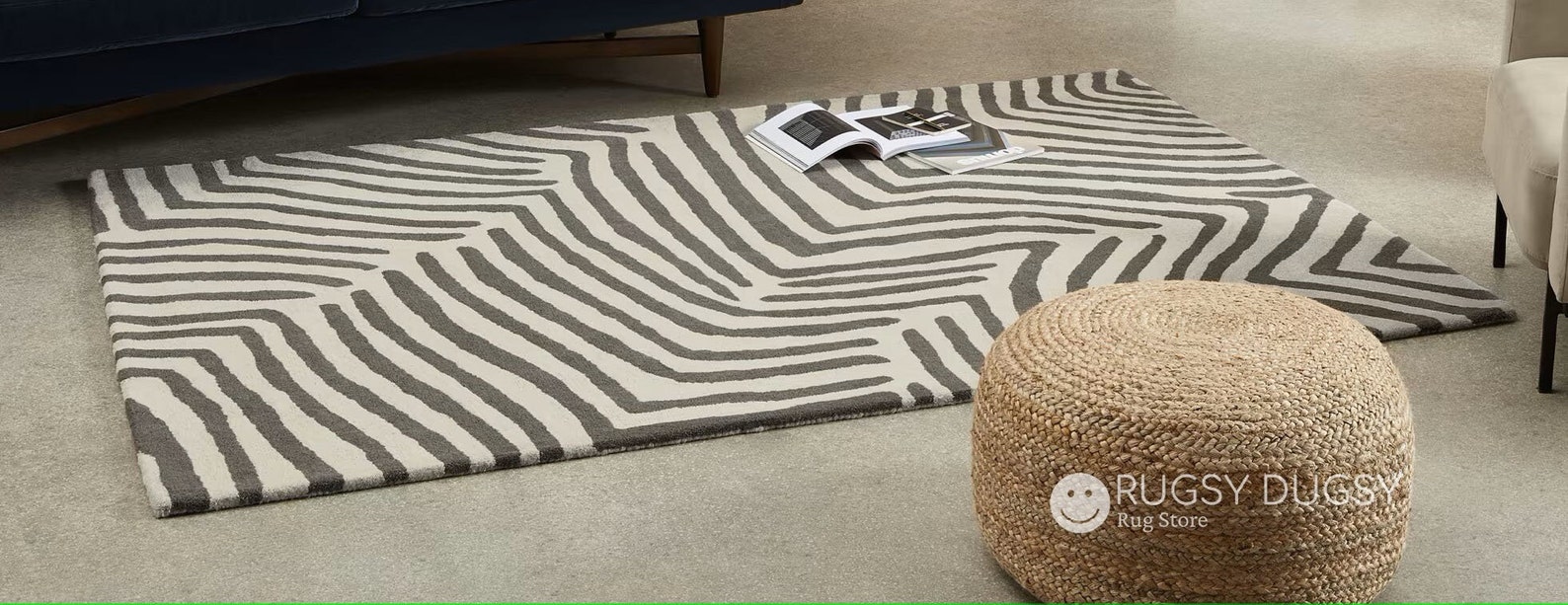 Larkin Modern Abstract Animal Print Rug 100% Wool Handtufted ...