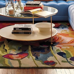 Brilliant Poppies Rug Lively and Vibrant 100% Wool Tufted Handmade Area ...