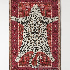 Octavia Lazy Leopard Rug 100% Wool Handmade Tuft Rug Indoor Tufted Rug ...