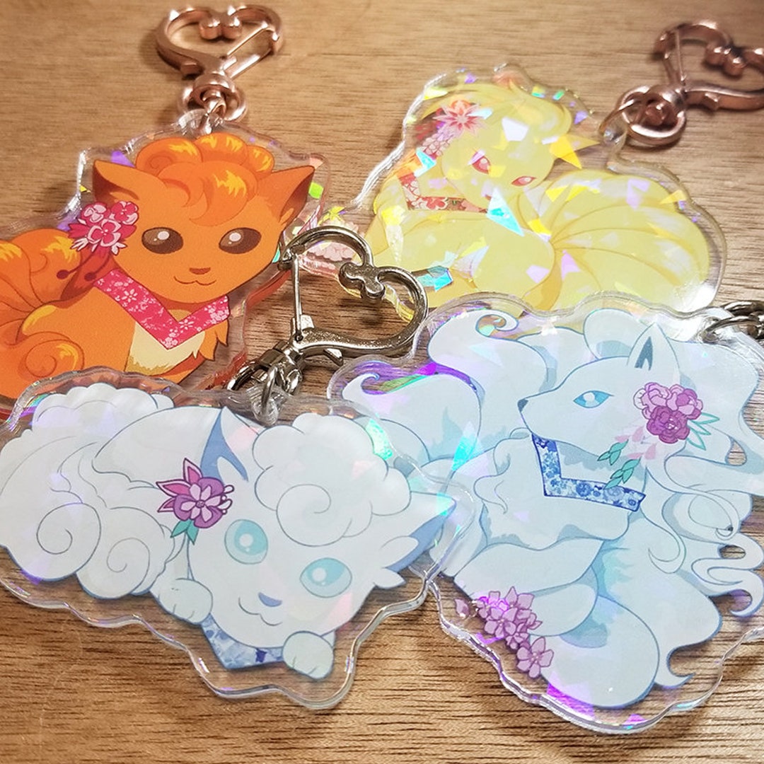 Vulpix Evolution Acrylic Charm Keychain - Etsy