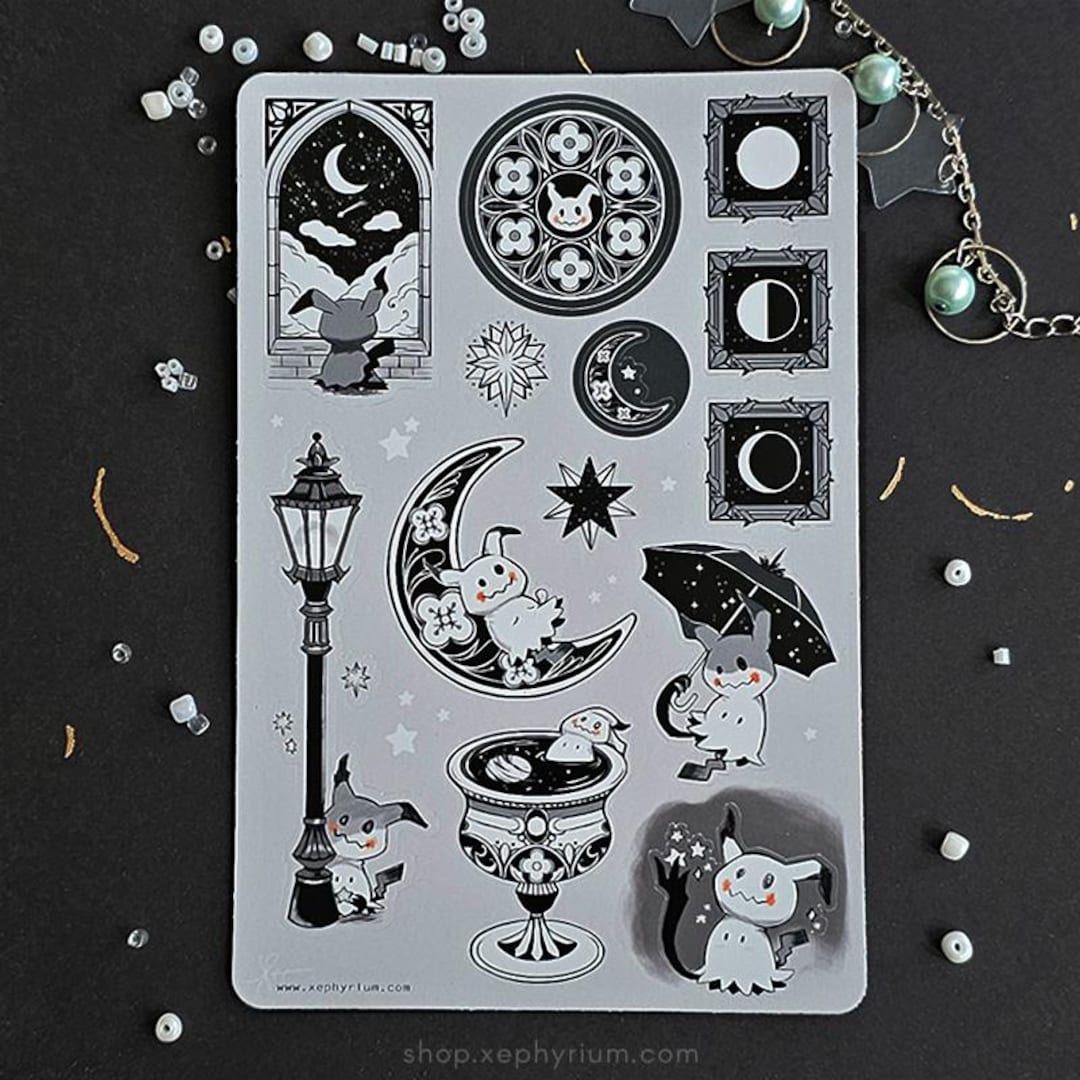 Moonlit Stroll - Mimikyu Sticker Sheet - Etsy