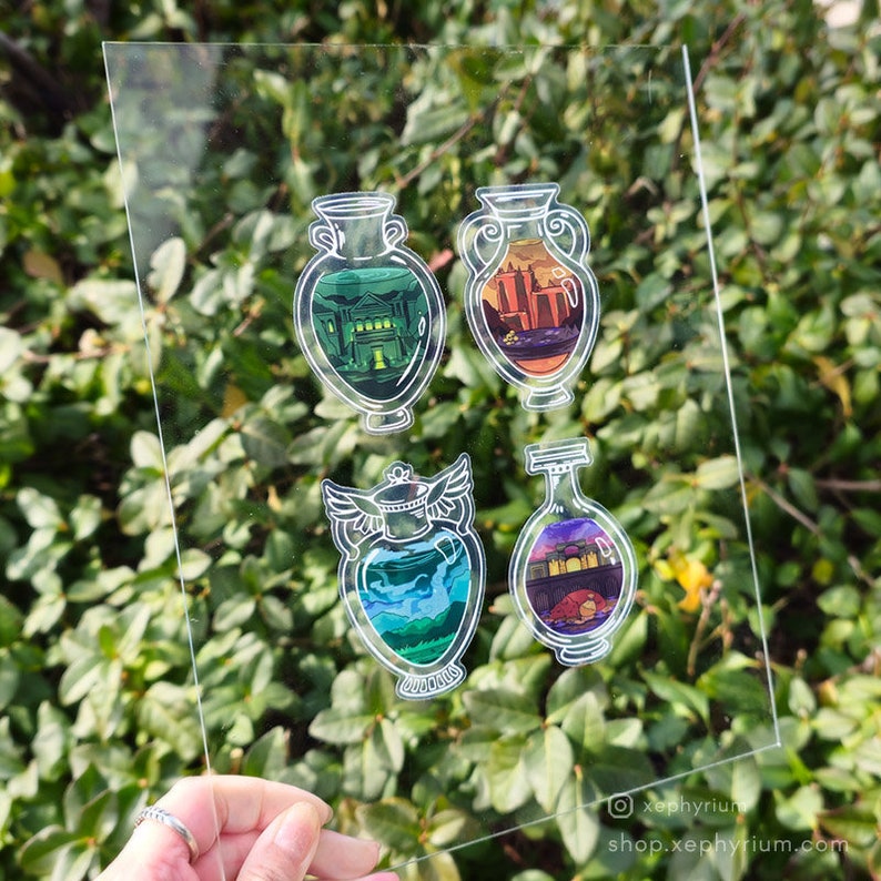 Biomes Transparent Sticker - Etsy