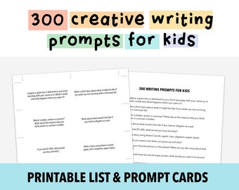 300 Creative Writing Prompts for Kids Etsy New Zealand