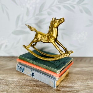 Solid Brass Rocking Horse Sculpture Vintage Home Decor Grandmillennial ...