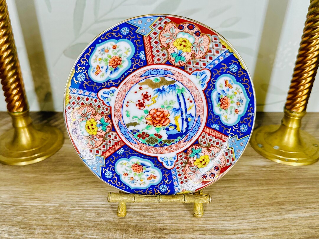 Vintage Imari Colorful Japanese Ware Porcelain Plate Floral Bamboo ...