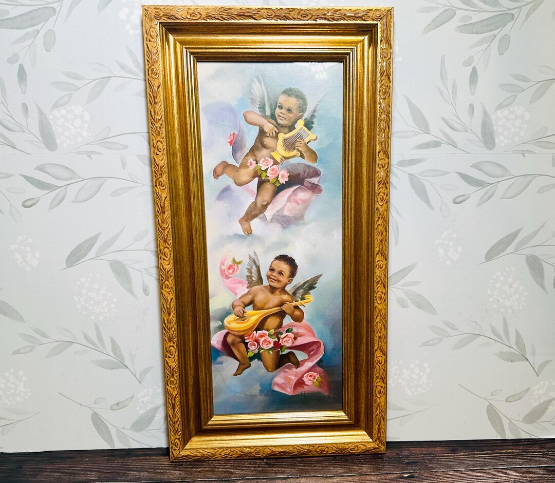 Vintage "black Cherubs" Lithograph: African American Angel Art in ...