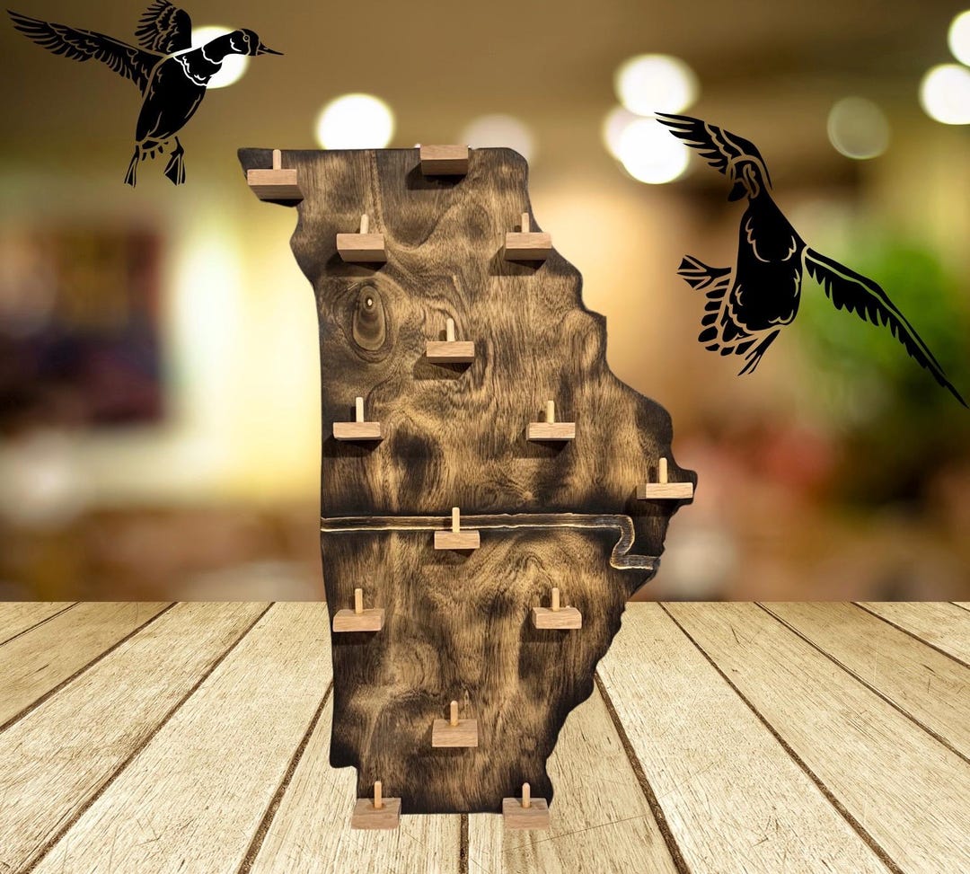 Personalized State-shaped Wooden Duck Call Display: Hunter Gift - Etsy