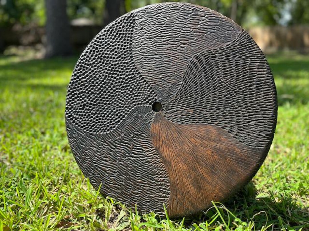 Hand Carved Large Rustic Wood Sculpture- Home Decor Wood Carving Design ...