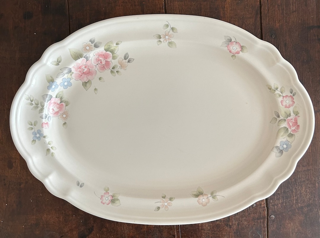 Pfaltzgraff Tea Rose Platter 14.5 Inch Scalloped Edge - Etsy