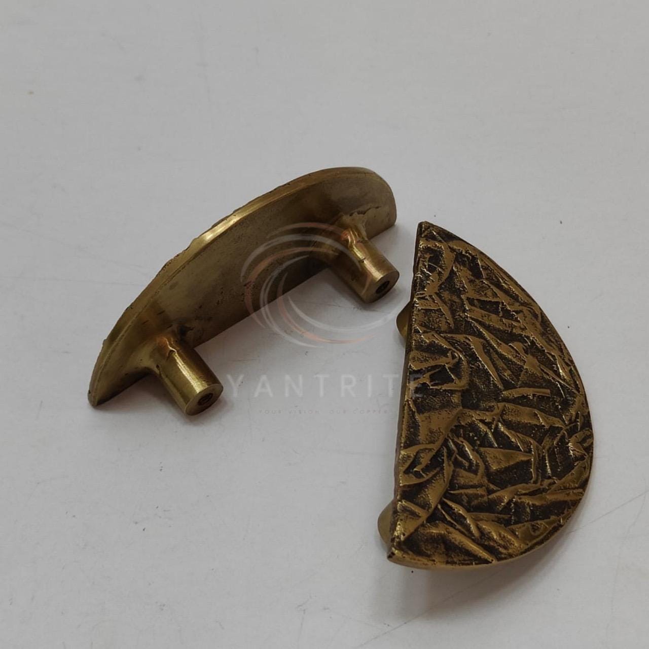 Textured Brass Semi-circle Door Handles Artistic Vintage Design - Etsy
